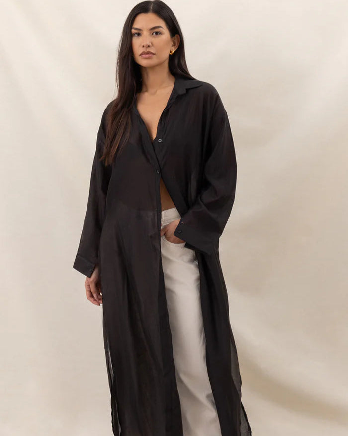 Izzy Long Shirt - Black - by Charli